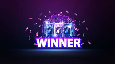 우승자 어두운 빈 장면에서 잭팟과 포커 칩이 있는 슬롯 머신이 있는 네온 기호 3차원 형태에 대한 스톡 벡터 아트 및 기타 이미지 3차원 형태 겜블링 칩 광고