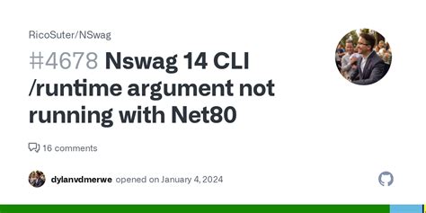 Nswag 14 Cli Runtime Argument Not Running With Net80 · Issue 4678