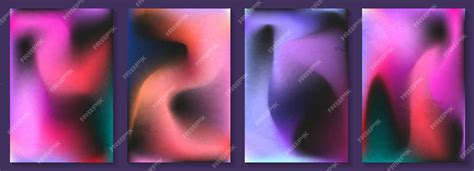 Premium Vector Blurred Dark Grainy Backgrounds Set With Modern Abstract Soft Color Gradient