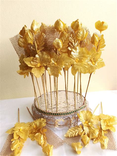 Bunga Telurbunga Pahar Gold Flower Hobbies And Toys Stationery And Craft