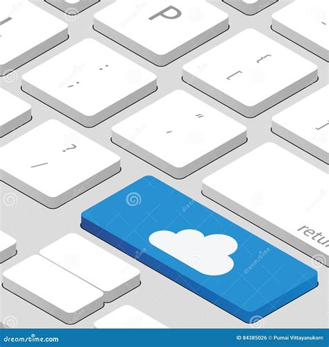 Cloud Computing Concept On Computer Keyboard Stock Vector Illustration Of Sharing Service