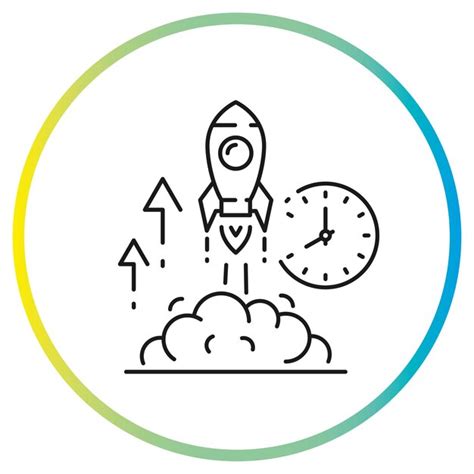 Premium Vector Launch Rocket Startup Icon