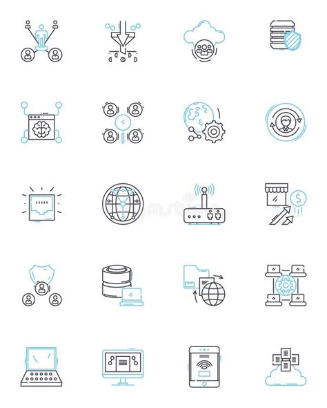 Neural Nerks Linear Icons Set Artificial Intelligence Machine