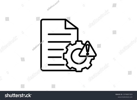 Error Report Icon Document Gear Exclamation Stock Vector Royalty Free 2376007323 Shutterstock