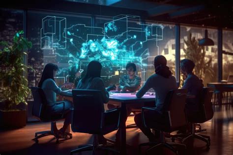 Premium Photo Cyber Security And Iot With Technology For Team Meeting Or Programming Working