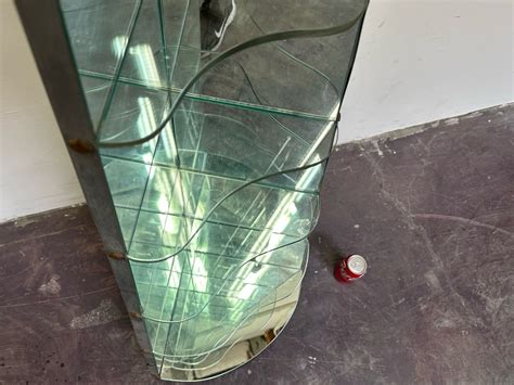 Art Deco Mirrored Corner Etagere Display Shelving