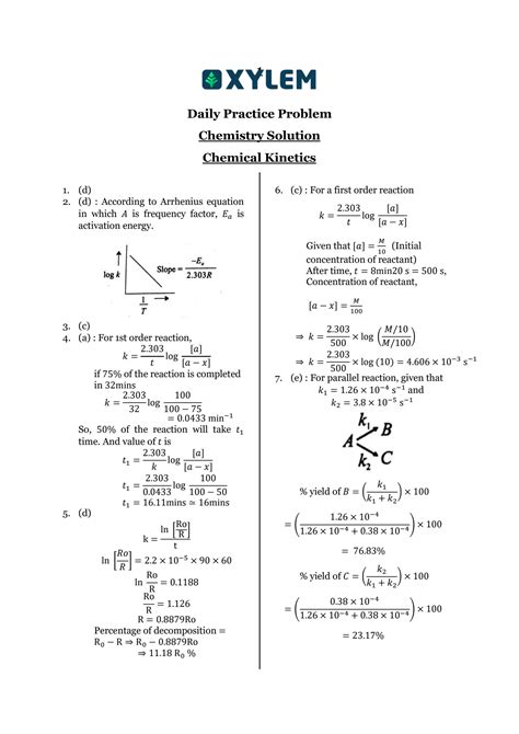 SOLUTION: Keam crash dpp chemical kinetics solution - Studypool