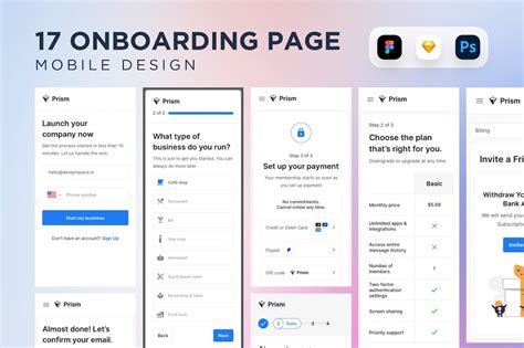 17 onboarding pages for mobile app ui design
