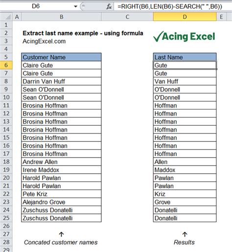 Find Last Name In Excel Using Formula At Lauren Murphy Blog