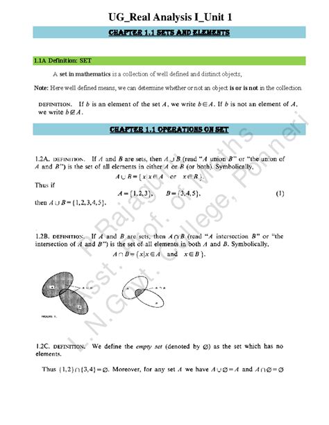 Iii Bsc Maths V Sem Real Analysis Chapter 1 Sets And Elements 1