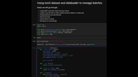 Pytorch Dataloader Bert Tokenization Youtube