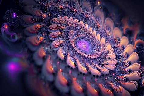 3d abstraction fractal generative ai stock illustration illustration
