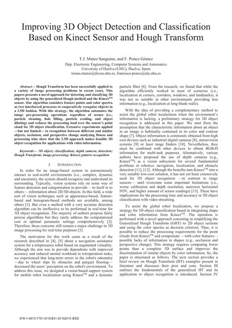 Pdf Improving 3d Object Detection And Classification Based On Kinect