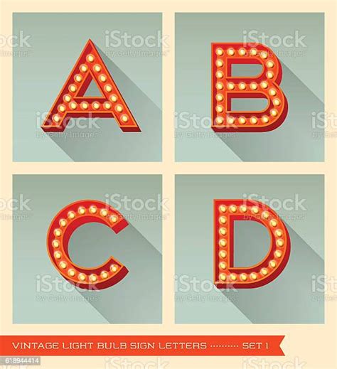빈티지 전구 기호 문자 A B C D 3차원 형태에 대한 스톡 벡터 아트 및 기타 이미지 3차원 형태 알파벳 B 벡터 Istock
