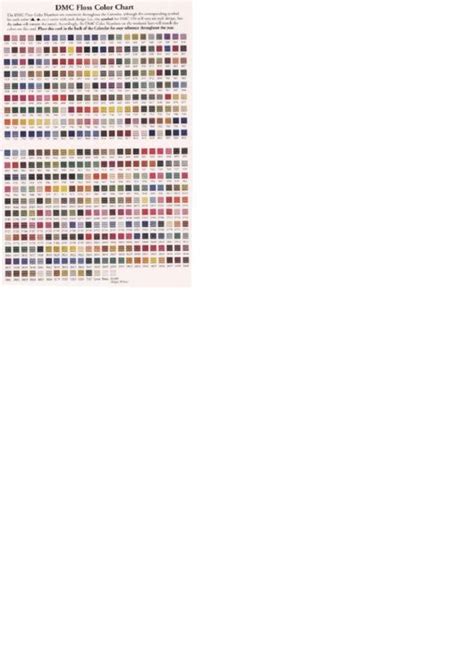 Download And Customize Free Dmc Floss Color Charts In PDF Excel Word Cross Stitch Floss