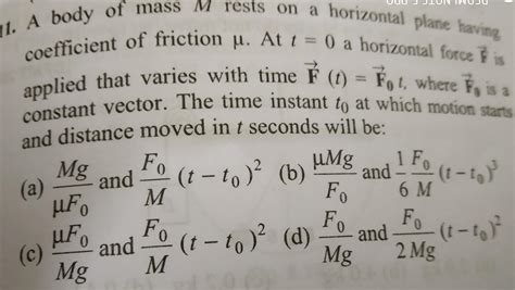 [answered] 71 A Body Of Mass M Rests On A Horizontal Plane Having Kunduz