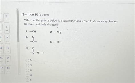 Solved Which Of The Groups Below Is A Basic Functional Group