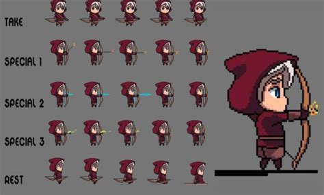Design D Spielfigur D Sprite Blatt Charakteranimation Pixelkunst Nsfw