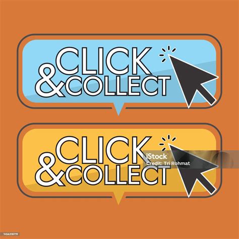 Click And Collect Button With Cursor Button With Hand Pointer Clicking Click Here Banner