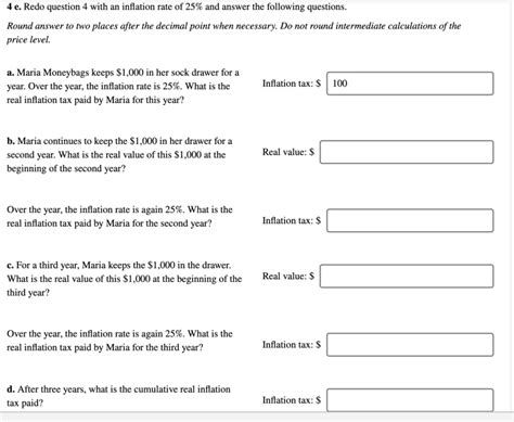 Solved E Redo Question With An Inflation Rate Of Chegg