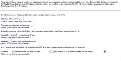 Solved Assume That Different Groups Of Couples Use A Chegg Com
