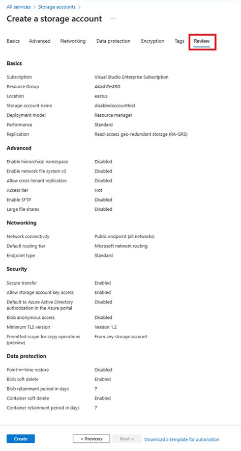 Create An Azure Storage Account Azure Storage Microsoft Learn
