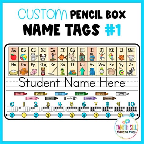 Pencil Box Editable Name Tags By Yaneth Sell Maestra Miss Tpt