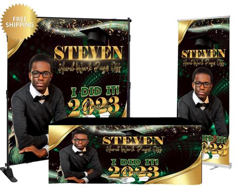 Graduation Step Repeat Graduation Bundle Custom Retractable Banner Prom Banner V2023
