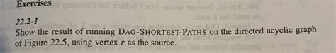 Solved 222−1 Show The Result Of Running Dag Shortest Paths