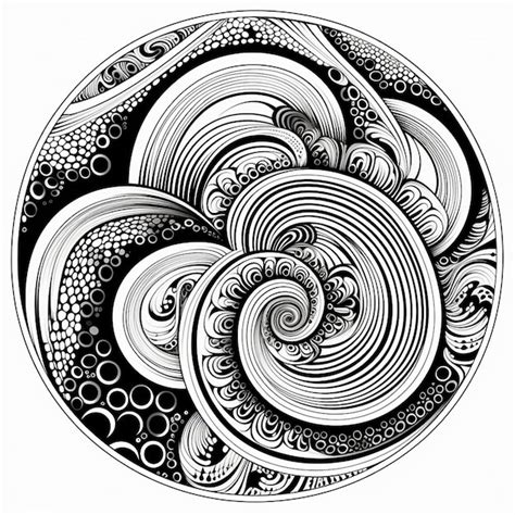 Circle Pattern Coloring Pages For Adults Premium Ai Generated Image