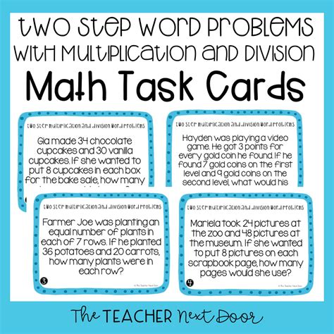 3rd Grade Two Step Word Problems With Multiplication And Division Task