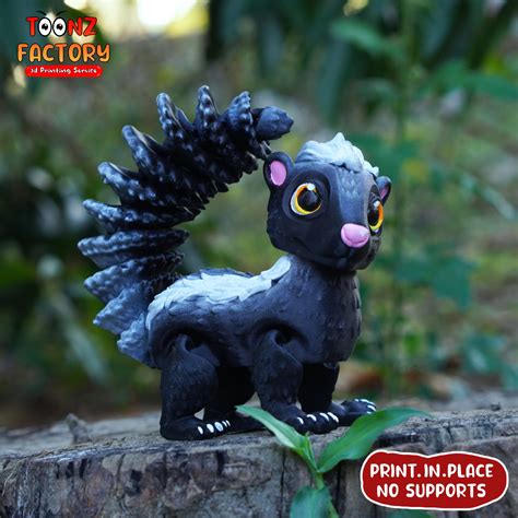 🦨 Print In Place Flexi Skunk・ Stl File For 3d Printing・cults