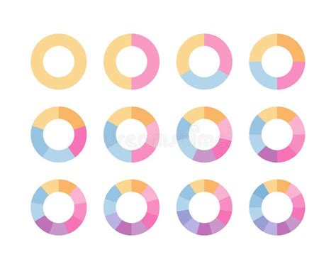 Circular Colored Structure Chart Template Ring Segments Divided Into Multicolor Segments Pie
