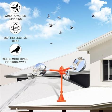 Bird Deterrent Reflective Spinning Device Scarer Repellent For Garden