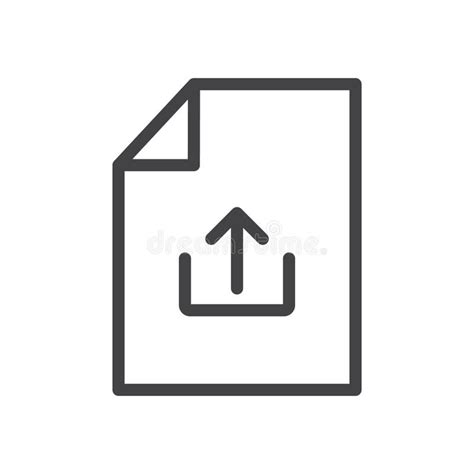 upload file icon thin outline art symbol stock illustration