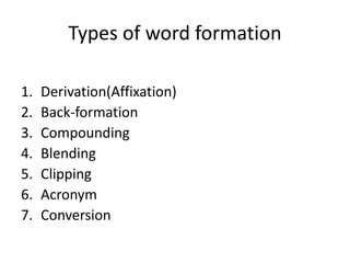 Concept Of Word Formation Pptx