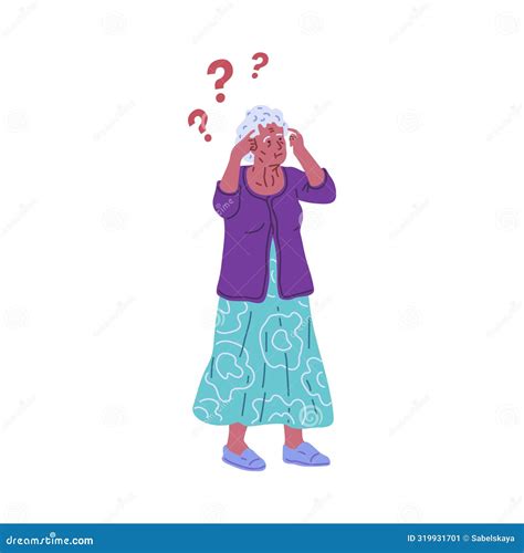 Alzheimer Dementia Illness Disease Elderly Woman Patient Vector