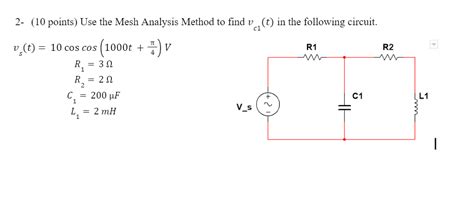 solved 2 10 points use the mesh analysis method to find