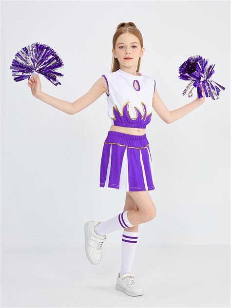 Lolanta Girls Cheerleader Costume Pleated Skirt Set Cheerleader Outfit