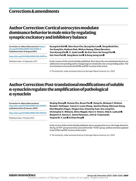 Author Correction Cortical Astrocytes Modulate Dominance Behavior In