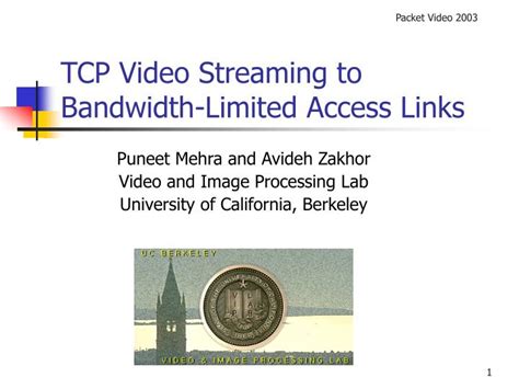 Ppt Tcp Video Streaming To Bandwidth Limited Access Links Powerpoint