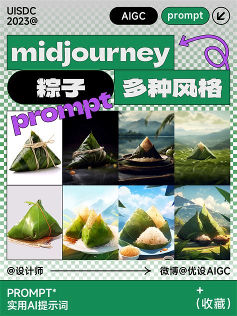 midjourney 如何生成8种不同风格的粽子？ 优设9图 设计知识短内容