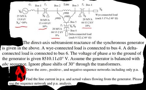 Solved He 25 Mva 130 Kv X1 10 14002 Bus 1 Ti Line Bus 2