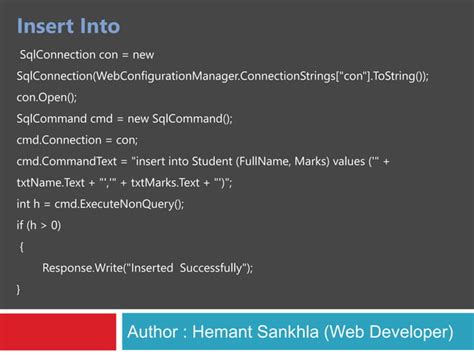 Database Connectivity To Sql Server