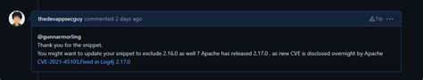 Github Thedevappsecguylog4j Mitigation Cve 2021 44228 Cve 2021 45046 Cve 2021 45105 Cve