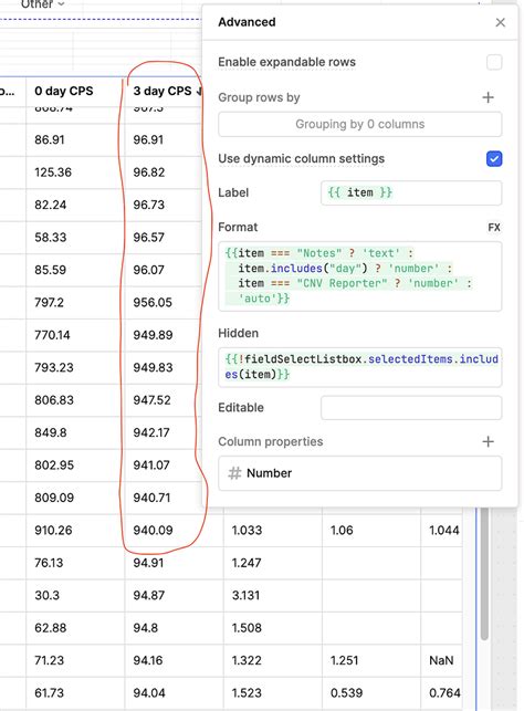 Dynamic Columns Formatted As Number Sorting As Strings 💬 App Building