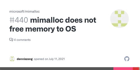 Mimalloc Does Not Free Memory To Os · Issue 440 · Microsoftmimalloc · Github