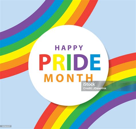 Lgbtqia 해피 프라이드의 달 무지개 다채로운 배경 사각형 디자인 텍스트 디자인 요소에 대한 스톡 벡터 아트 및 기타 이미지