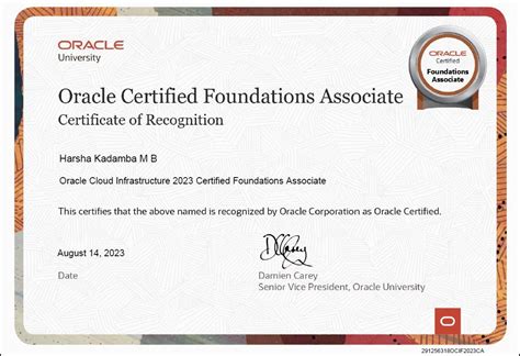 Harsha Kadamba M B On Linkedin Oraclecloud Certificationachievement Cloudinfrastructure…