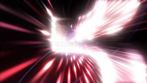 Five Seconds Coundown With Abstract Red Hyperspace Science Technology